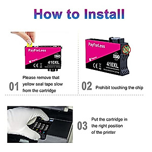 410XL Remanufactured for epson 410 Ink cartridges 5 Pack High Yield for Expression XP-830 XP-640 XP-7100 XP-630 XP-530 XP-635 Printe 5pack (2 Black Cyan Magenta Yellow)