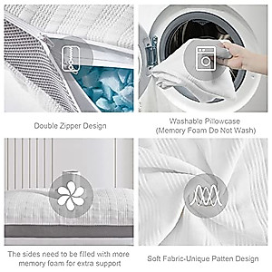 Meoflaw Cooling Pillows Standard Size Set of 2,Shredded Memory Foam Bed Pillows for Sleeping,Standard Pillows for Back & Side Sleepers,Adjustable 2 Pillows Standard Size with Washable Cover