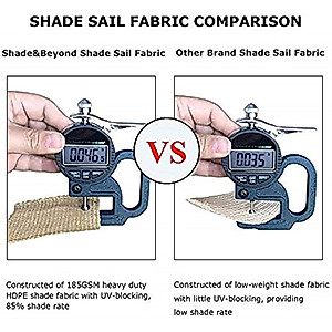 Shade&Beyond Triangle Sun Shade Sail 16' x 16' x 16' Canopy Sand for Patio Garden Yard Deck Pergola