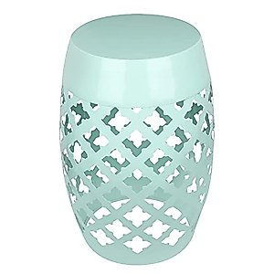 Vipush Outdoor Lace Cut Iron Side Table,Patio Garden Stool Coffee End Table Nightstand for Small Spaces,Living Room,Front Porch,Poolside,Green