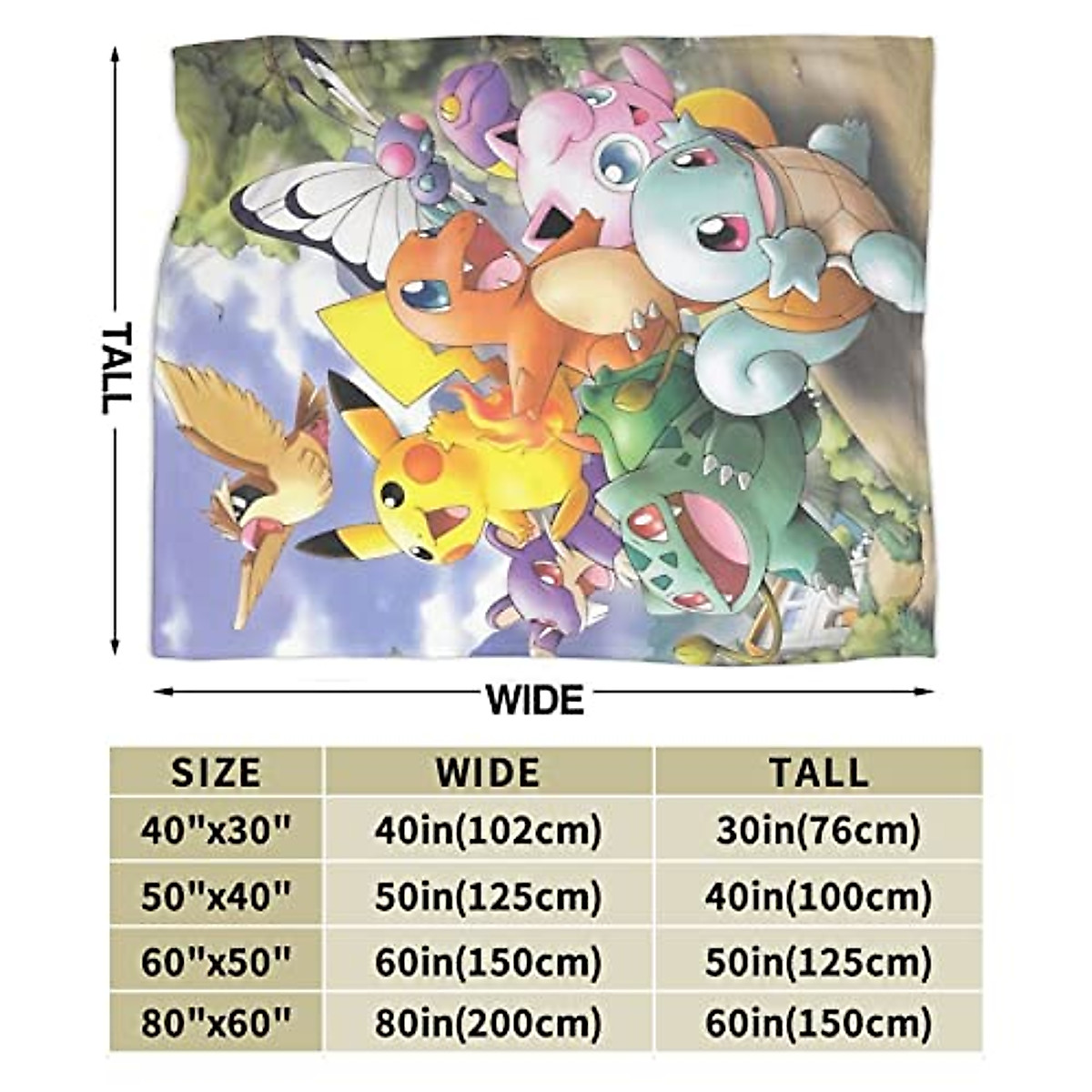 Throw Blanket Cartoon Blanket Flannel Soft Cozy Warm Lightweight Blanket for Home Bedding Living Room 60"X50"