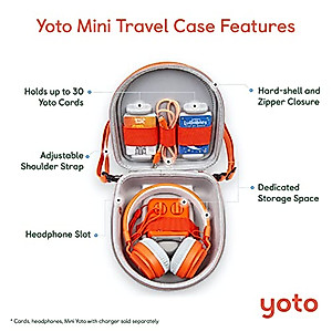 Yoto Mini Travel Case – Kids Accessory, Protective Hard-Shell Carrier with Adjustable Shoulder Strap, Holds Mini, Headphones and Up to 30 Audiobook Cards