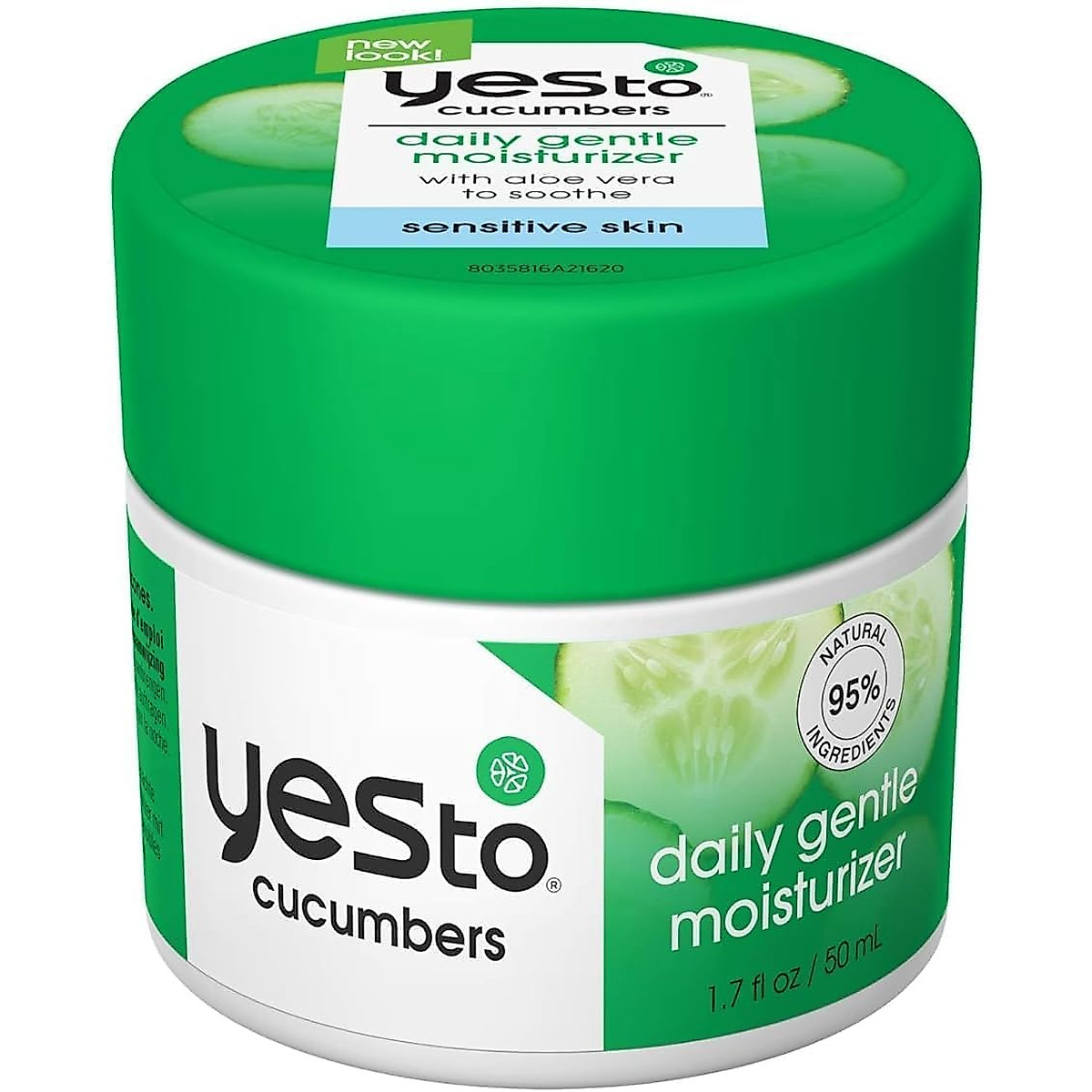 Yes To Cucumbers Sooth And Calming Daily Gentle Moisturizer For Sensitive Skin With Aloe And Sweet Almond Oil, 1.7 Fl Oz