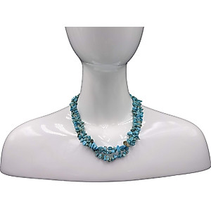 MGR MY GEMS ROCK! Multi-strand Blue Magnestie Turquoise Collar Torsade Statement Necklace.