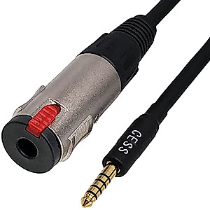 CNCESS CESS-267 Male 4.4mm to Locking Type 6.35mm 1/4 Inch TRS Female Jack Adapter Cable for Headphone / MP3 / DAC/Music Player/Amplifier