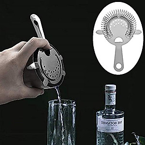 2 Pack of Cocktail Strainer Stainless Steel Bar Cocktail Strainer Filtering Tool for Bar Restaurant Home, 15.5*11*2, (NO)