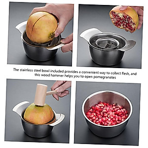 SHOWERORO 1 Set Peeler bottle opener Stainless Steel Pomegranate Deseeder Stainless steel Pomegranate Peeler With Bowl Convenient Pomegranate Peeler peeling tool set manual peel peeled