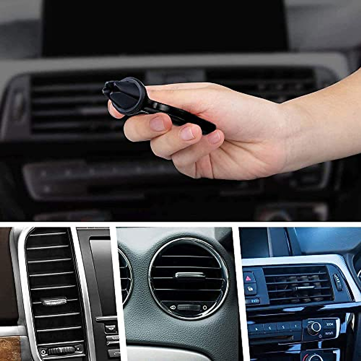 Lufapeach 4 PCS Car Sauce Holder Vent Dip Clip for Sauce Mini Sauce Holder Removable Dipping Sauces Holder Dipping Dish Container for Car Vent (Black)