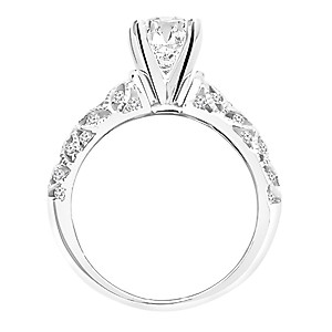 1.23 Carat t.w 14K White Gold Vintage Style Channel Set Filigree Diamond Engagement Ring w/a 0.75 Carat Cushion Cut Green Emerald Heirloom Quality