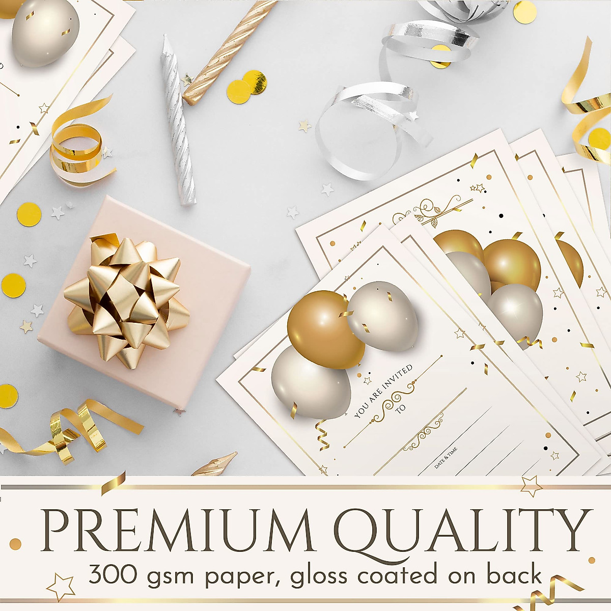 30 Pack Glossy Birthday Party Invitations with Envelopes , Birthday Invites , Birthday Invitation , Invitation Cards , Birthday Invitation Cards