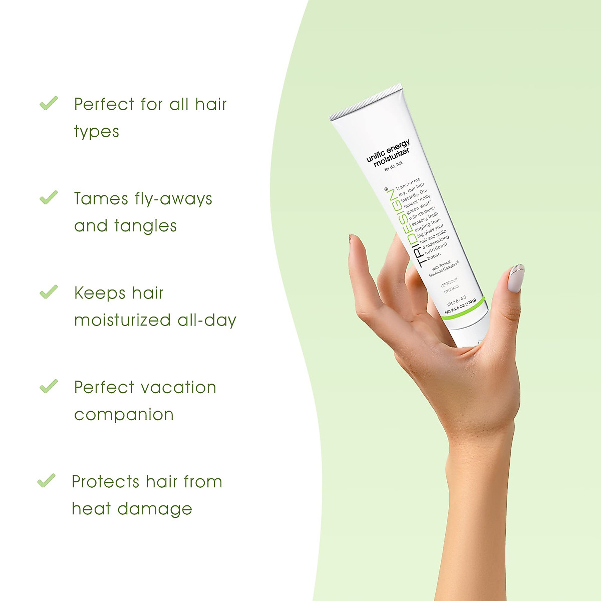 TRI Design Unific Energy Moisturizer Conditioner – Leave In Conditioner for Curly Hair, Anti Frizz Hair Serum & Deep Conditioner for Dry, Damaged Hair – Frizz Control & Hair Care Solution – 6 oz Tube