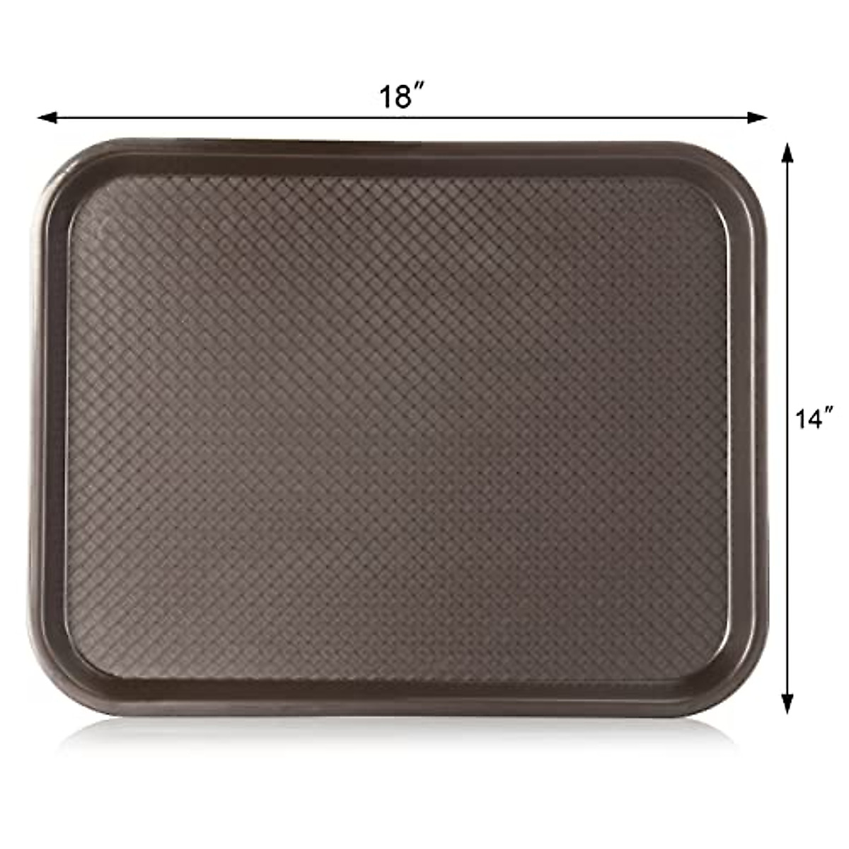 New Star Foodservice 24753 Brown Plastic Fast Food Tray, 14 by 18-Inch, Set of 12