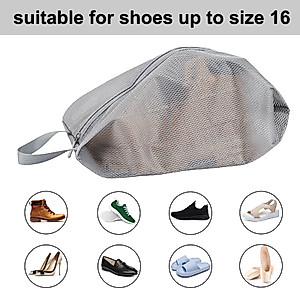 Fixwal Shoe Bag for Travel, Waterproof Travel Shoe Bag for Packing, Travel Shoe Bags for Packing, Translucent Shoe Bag for Men and Women, Large, Grey