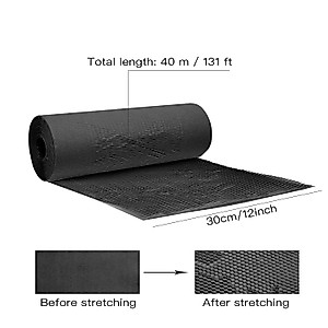 Honeycomb Packing Paper, 12" x 131' Honeycomb Cushioning Wrap Roll Recyclable Wrapping Paper Eco-friendly Packaging Paper Kraft Paper Bubble Paper Wrap for Packing, Moving, Shipping (Black)