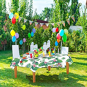 UOMNICUE Hawaii Luau Palm Leaves Tablecloth Party Decorations, 2 Pack Disposable Waterproof Plastic Hawaii Table Covers Rectangle Green Palm Leaves Table Cloth for Beach Hawaii Party Decoration