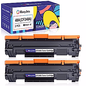 ManyJets 48A CF248A Compatible Toner Cartridge Replacement for HP 48A CF248A Work with HP M15w M29w M28w M15a M31w M16a M16w M28a M29a M30w Printer (Black,2-Pack)