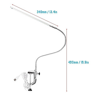 Desk Lamp with Clamp,Desk Lamp Clip on Lamp,LED Eye-Caring Desk Lamp with USB Rechargeable Reading Lights,Task Table Lamps,Foldable Bed Lamp,360° Swivel Desk Lamp for Manicure,Reading,Tattoo Light