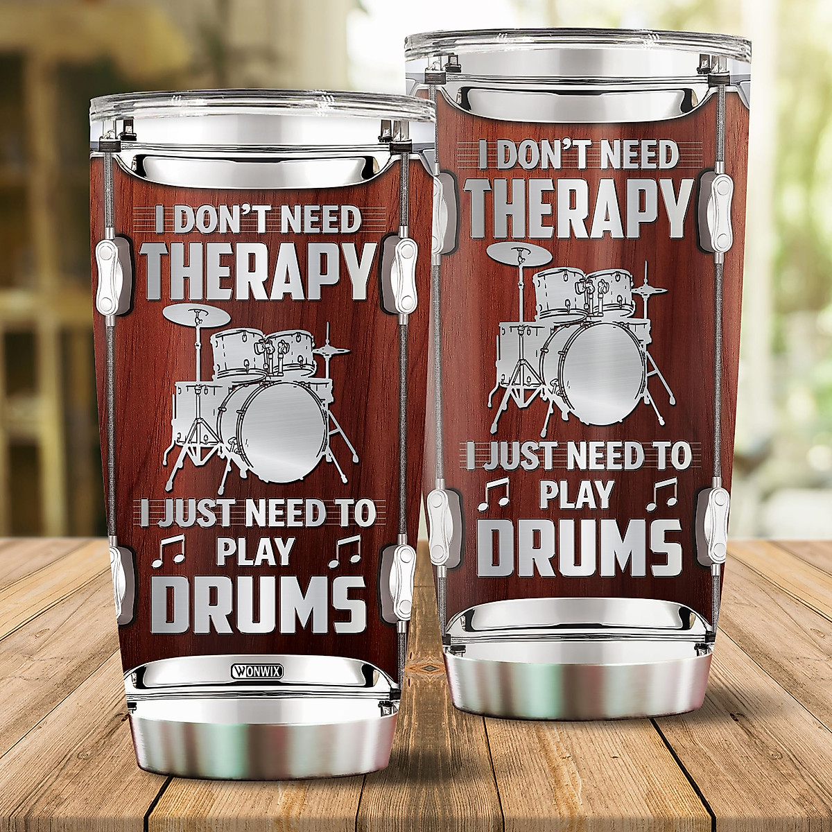 WONWIX Drummer Gifts for Men Women Thermos Tumbler Drum Coffee Travel Mug Cup Water Bottle Gift for Him Her Husband Dad Drummers Musician Birthday Christmas 20oz Stainless Steel Insulated