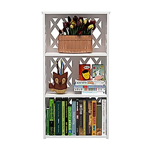 Rerii Bookcase, 4 Tier Kids Small Bookshelf 3 Shelf, Book Organizer Storage Open Shelf Rack, Display Shelves for Bedroom Living Room Bathroom Office, White