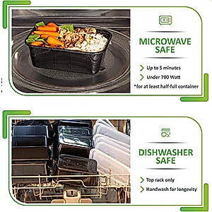 MORDEN MS 50 Pack Meal Prep Containers Reusable 26 OZ To-Go Food Containers with Lids Plastic Bento Boxes, Food Storage Lunch Box, Microwave/Freezer/Dishwasher Safe, 1 Compartment, BPA-Free