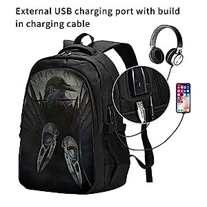 Swono Crow Backpack with Usb Port School Work Backpack for Women Men