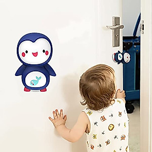Baby Finger Pinch Guard Baby Door Stopper Safety Cute Penguin Doorstop Slam Stopper for Prevent Kids and Pet Finger Injuries, Door Slams, Getting Locked(1pieces)