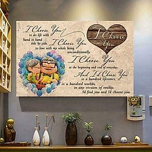 Couple I Choose You to Do Life up Carl and Ellie Funny Metal Tin Sign Wall Decor Man Cave Bar Retro Metal Vintage Tin Sign 12x8 Inch