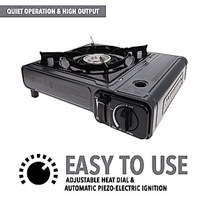 Gas One Butane Gas Stove with 4 Fuel Canister Catridge - Gray