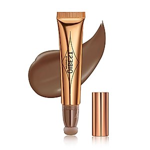 Yeweian Contour Beauty Wand, Liquid Face Concealer Contouring with Cushion Applicator, Natural Matte Finish, Lightweight Blendable Cream Bronzer Stick Makeup, Cruelty-free（Contour）
