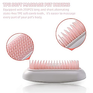 Fuigarry 2 Packs Electric Massage Cat Brushes, Hand-Held Portable Vibration Pet Brushes, Remove Loose Hair of Cats and Dogs and Sort out Tangles, Suitable for Pet Massage and Cat & Dog Play Toys. (Pink)