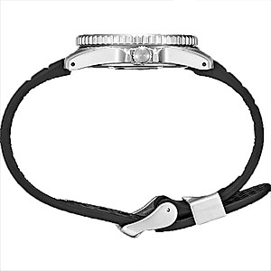 Seiko SNE573 Watch for Men - Prospex Collection - Solar Powered, Stainless Steel Case with Black Silicone Strap, Black Dial, and 200m Water Resistant