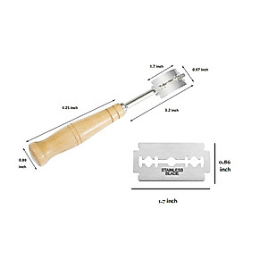 Premium Hand Crafted Bread Lame with 5 Replaceable Blades Dough Making Slasher Tools for Scoring Sourdough Bread Easily - Super Sharp and Durable Razors with Authentic Leather Protective Cover
