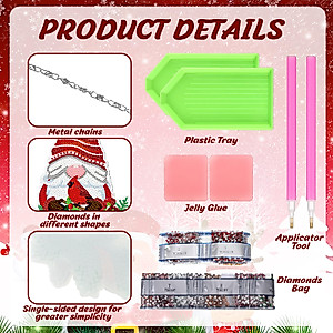 Sintuff 3 Pcs 5D Sunflowers Gnomes Bee Diamond Painting Kits Hanging Honeybee Dwarf Sunflowers DIY Round Diamond Art Kits Gnome Diamond Painting Kits for Art Adults Beginners DIY Home Wall (Garland)