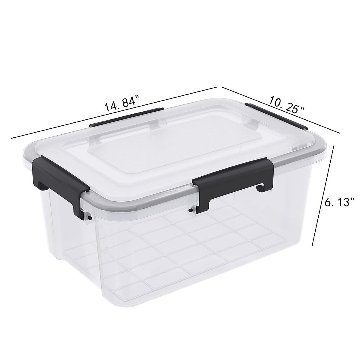 Joyeen 10 Liter Plastic Storage Conatiner, 6 Pack Clear Latch Boxes with Seal Circle/Lids