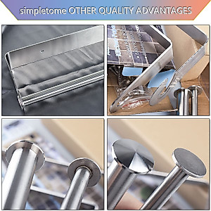 simpletome Kitchen Paper Towels Holder Under Cabinet Adhesive or Drilling Installation Brushed SUS304 Stainless Steel (Silver)