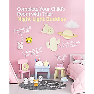 SomeShine Kids Night Light - Detachable Tiger Wall and Desk Kawaii Lamp with Mount, Touch Operation, 1 Hour Auto-Off Timer, and Adjustable Brightness, Safe and Durable Nursery Night Light for Kids