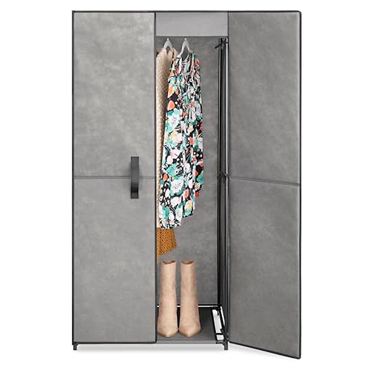 Whitmor Wardrobe - Portable Closet with Doors - Grey