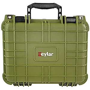 Eylar Protective Gear and Camera Hard Case Water & Shock Proof With Foam 13.37 inch 11.62 inch 6 inch OD Green (Green)