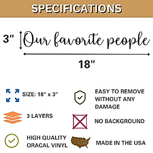 Our Favorite People Sticker (18" x 3") - Wedding Seating Chart Decal - Wedding Sign Decor Wedding Decals - Seating Chart Mirror Decal