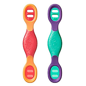 Tommee Tippee Smushee 1st Self Feeding Spoons, BACSHIELD Antimicrobial Technology | Reversible, BPA-Free (4+ Months, 2 Count)