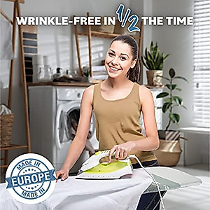 Bartnelli Pulse Ironing Board with New Patent Technology | Made in Europe with Patent Fast-Glide Turbo & Park Zone, with Smart Hanger, 4 Layer Cover Pad | 4 Premium Steel Legs (Size 43x13)