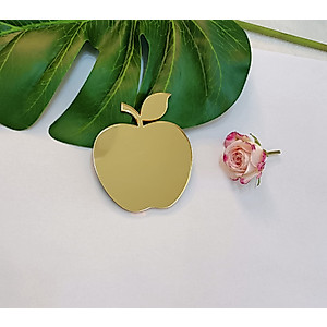 20PCS of Acrylic Place Cards,Wedding Place Cards,Apple Place Names Blanks for Wedding Decor Dinner Party Seating (Gold Mirror)