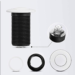 CLEESINK Air Activated Switch Button with Air Hose, Sink Top White Push Button for Food Waste Garbage Disposal Part (Short, 2 Inch)