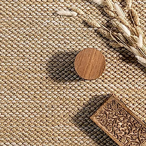 nuLOOM Alessi Solid Farmhouse Cotton Area Rug, 5' x 8', Beige