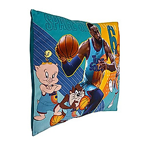 Warner Brothers Space Jam Blue, Orange and Teal Looney Tunes Super Soft Decorative Throw Pillow