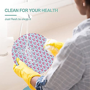 Pink Axolotl Printed Round Cutting Board Glass Chopping Blocks Mats Food Tray for Home Kitchen Decoration