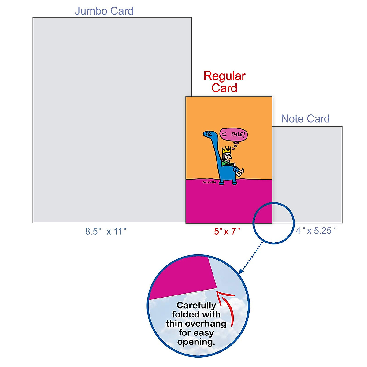 NobleWorks - 1 Funny Cartoon Card for Birthdays - Humor Bday Comic, Notecard with Envelope - Tiny Ruler C6183BDG