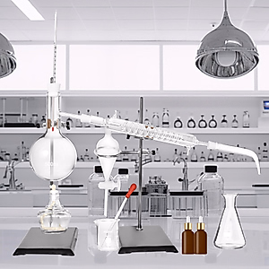 Home Distiller Distilling to Making Your Own Essential Oil, Moonshine, Alcohol Distiller Chemistry Lab Glassware Kit,Glass Distilling,Distillation Apparatus 22pcs Kit, 500 ML