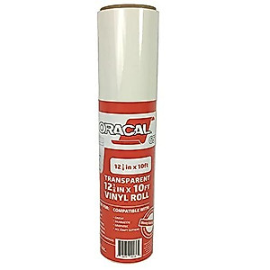 12" x 10ft Roll of Oracal 651 Transparent Craft Vinyl - On a 2.5" Core - Adhesive Vinyl for Cricut, Silhouette, and Cameo Cutters - Gloss Finish - Outdoor and Permanent