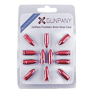 GUNPANY 12-Pack 9mm Snap Cap Trainning Dummy Round Snap Caps 9mm Luger